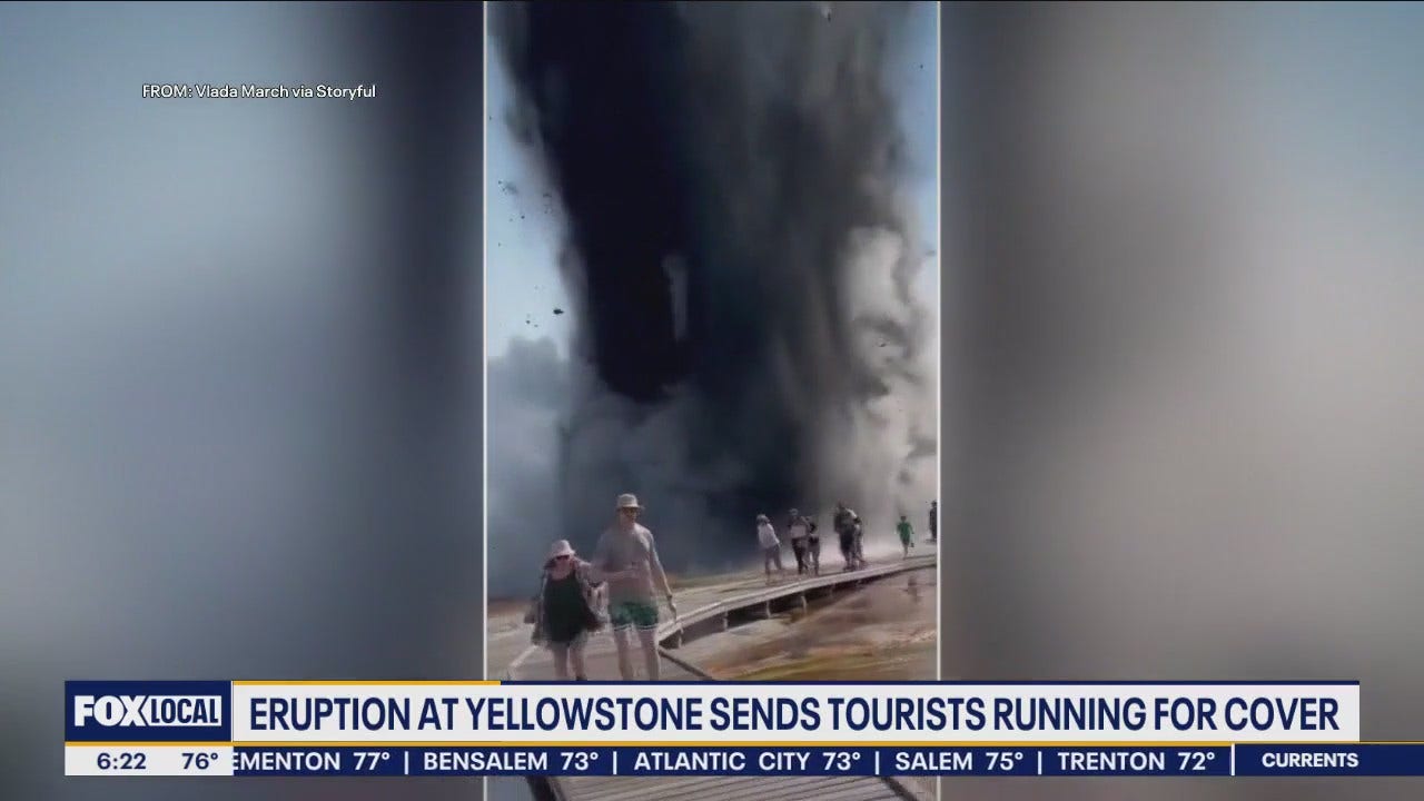 Yellowstone’s Biscuit Basin explosion sends debris skyward | FOX 29 ...