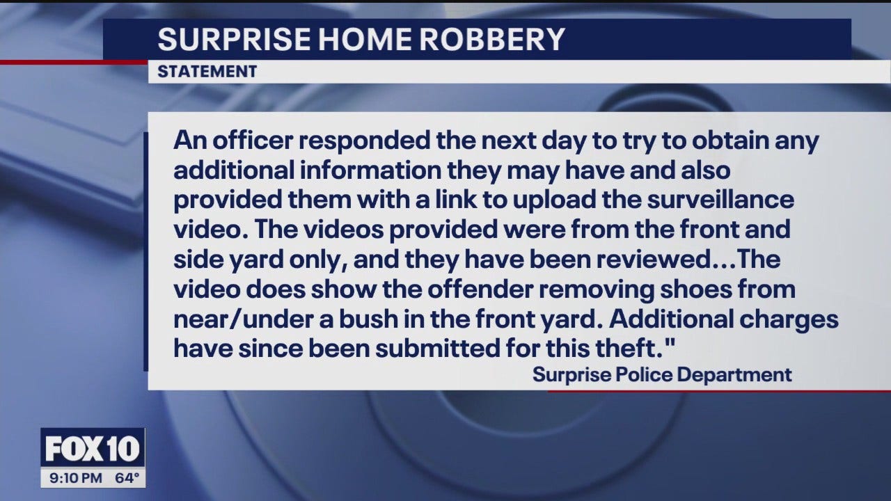 Surprise PD releases statement on alleged robbery | FOX 10 Phoenix