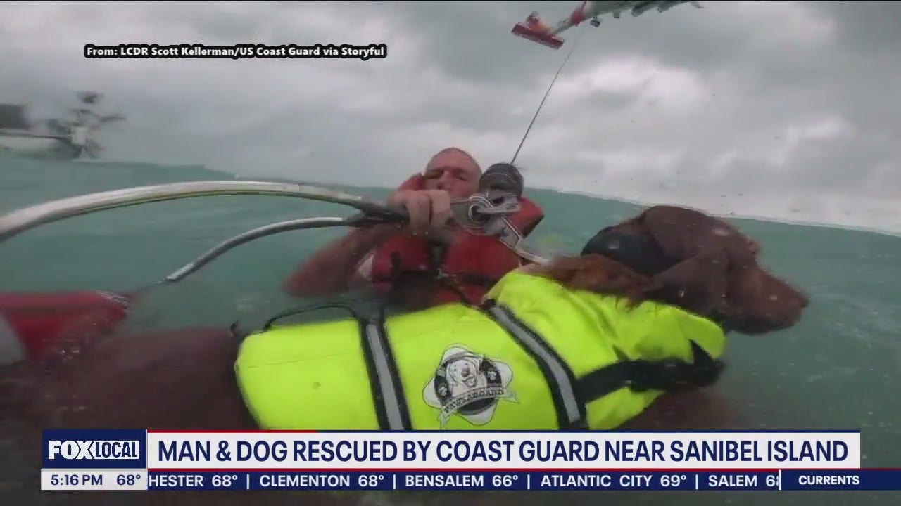 Coast Guard rescues man, dog in water during Helene | FOX 29 Philadelphia