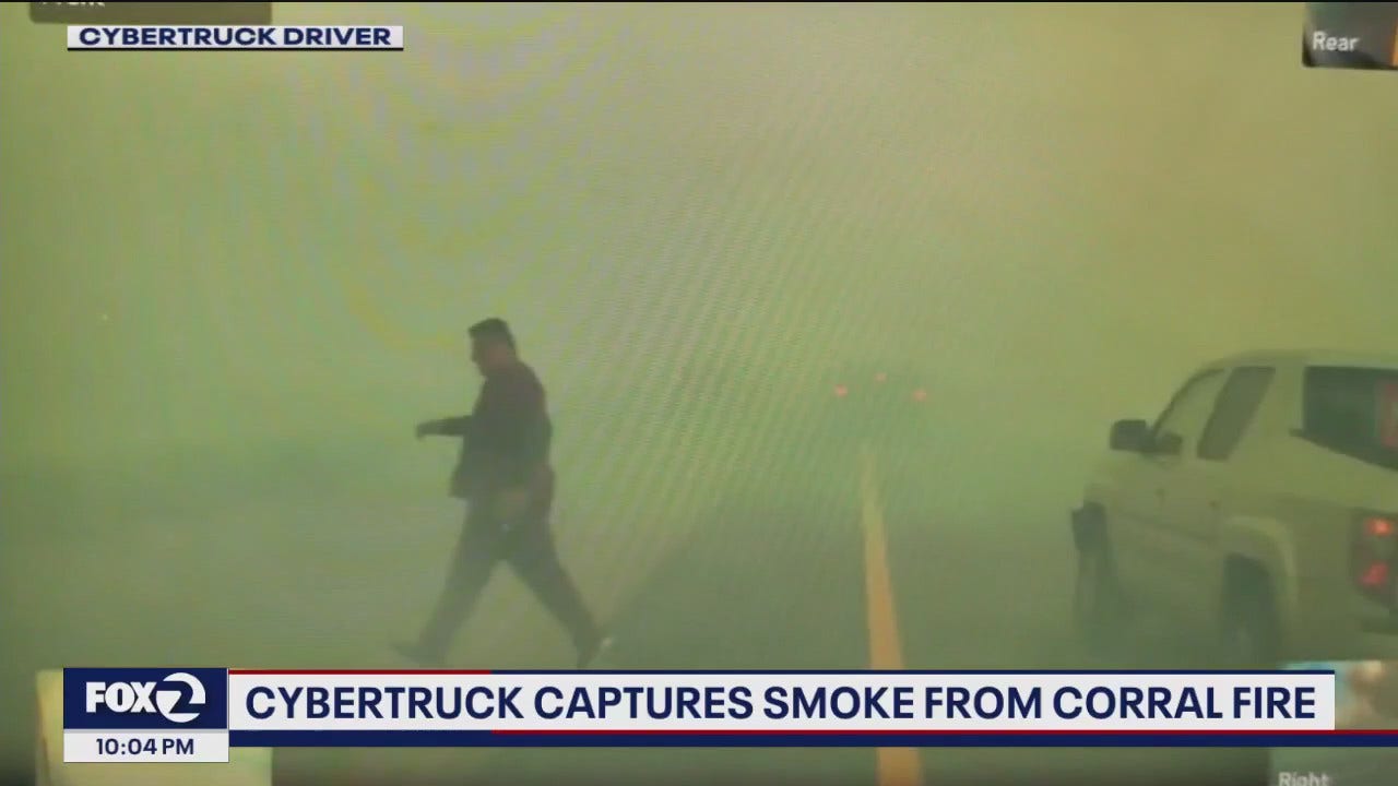 Cybertruck captures smoke from Corral Fire | KTVU FOX 2