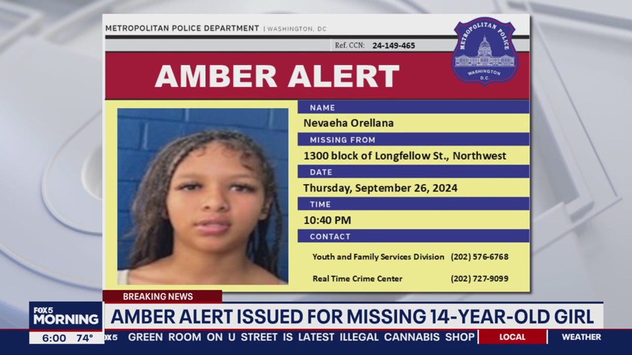Amber Alert: DC police say 14-year-old girl last seen in northwest ...