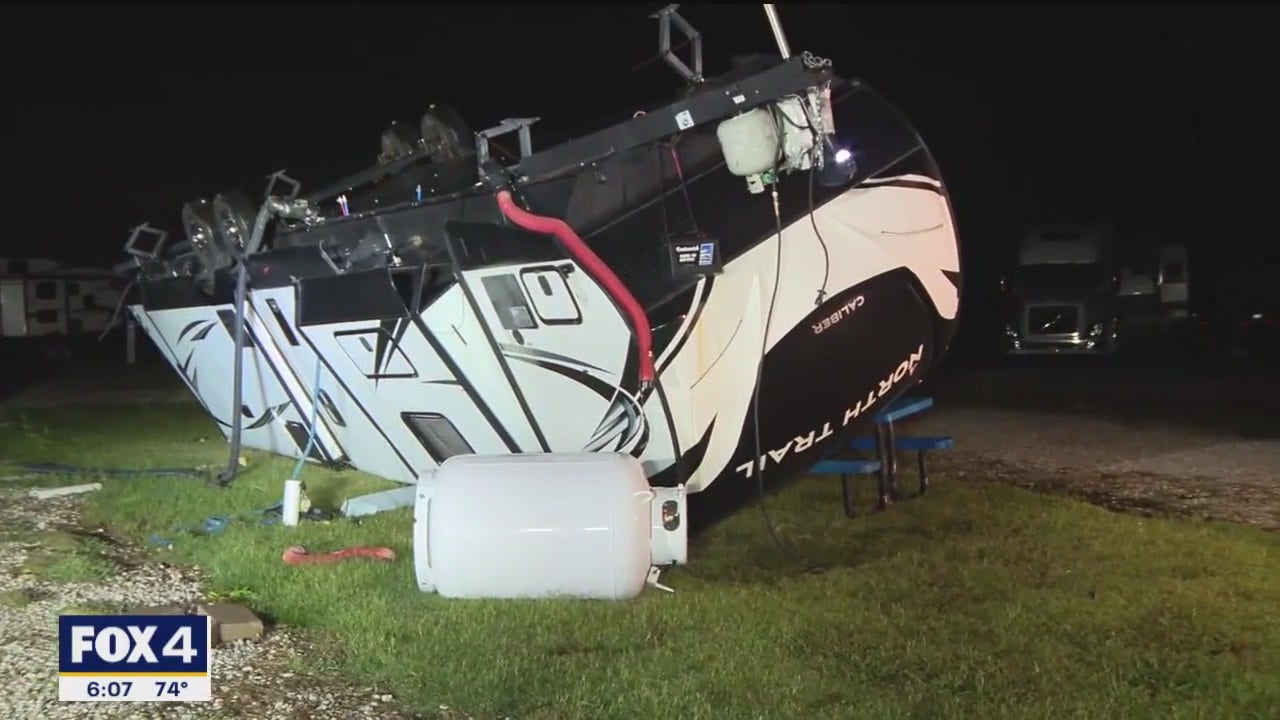 Severe storms overturn RV's overnight in Sanger | FOX 4 Dallas-Fort Worth