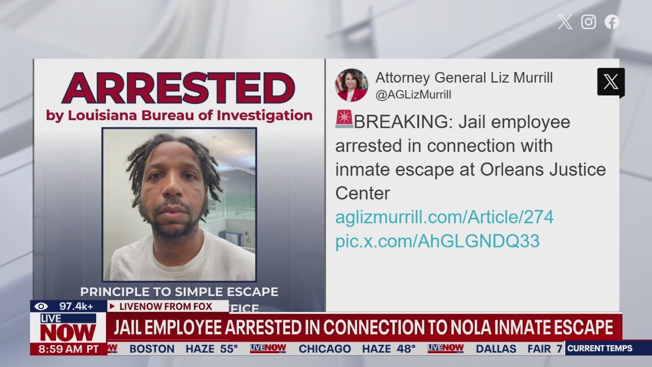 NOLA Inmate Escape: Jail employee arrested | LiveNOW from FOX