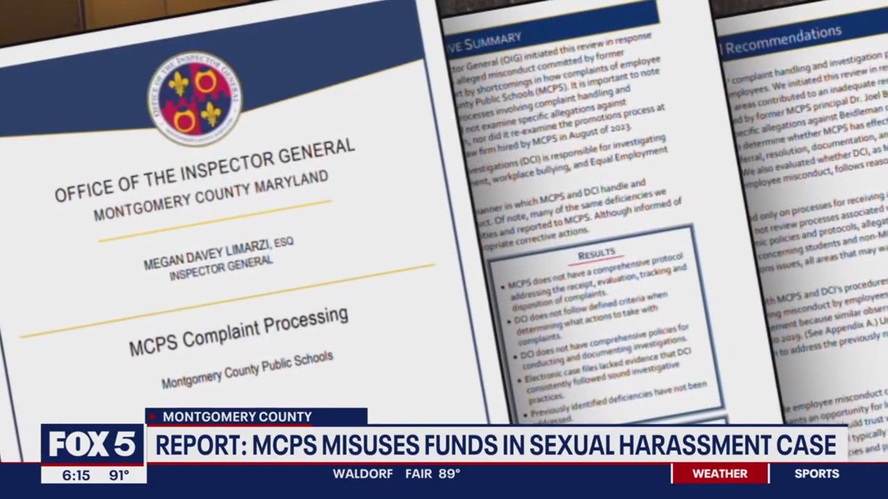 MCPS misused emergency funds in sexual harassment case, new OIG report ...