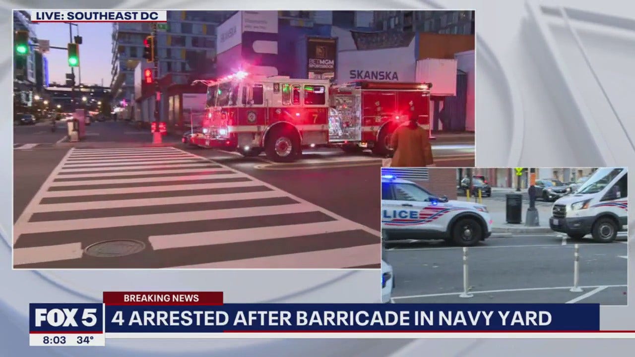 4 arrested after Navy Yard barricade | FOX 5 DC