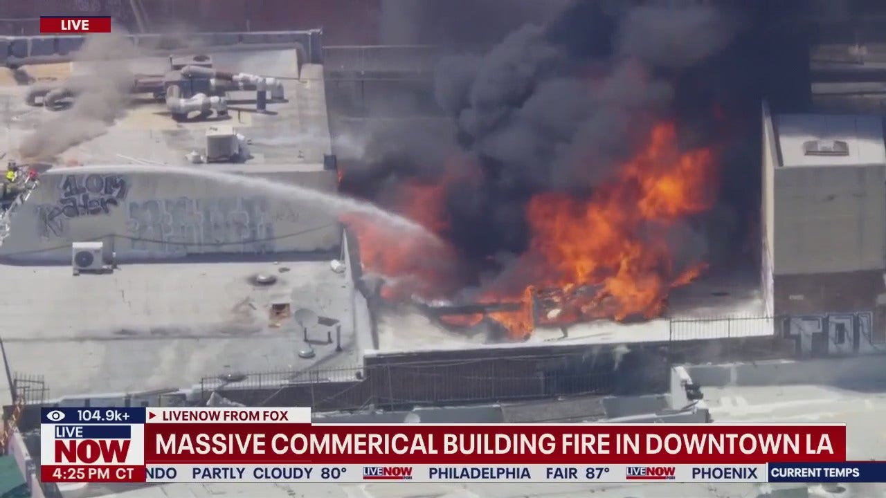 Massive commercial building fire in Downtown, LA | LiveNOW from FOX