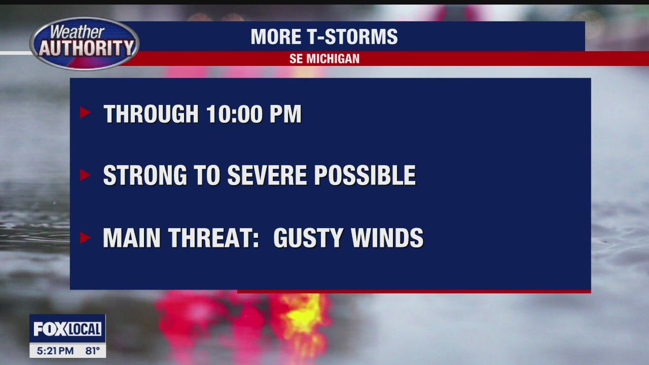 Storms tonight, chance of showers Thursday | FOX 2 Detroit