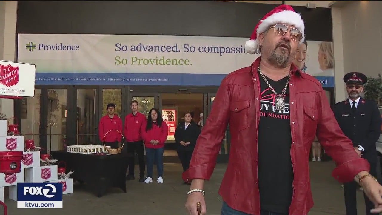Celebrity chef Guy Fieri rings bell for Salvation Army | KTVU FOX 2