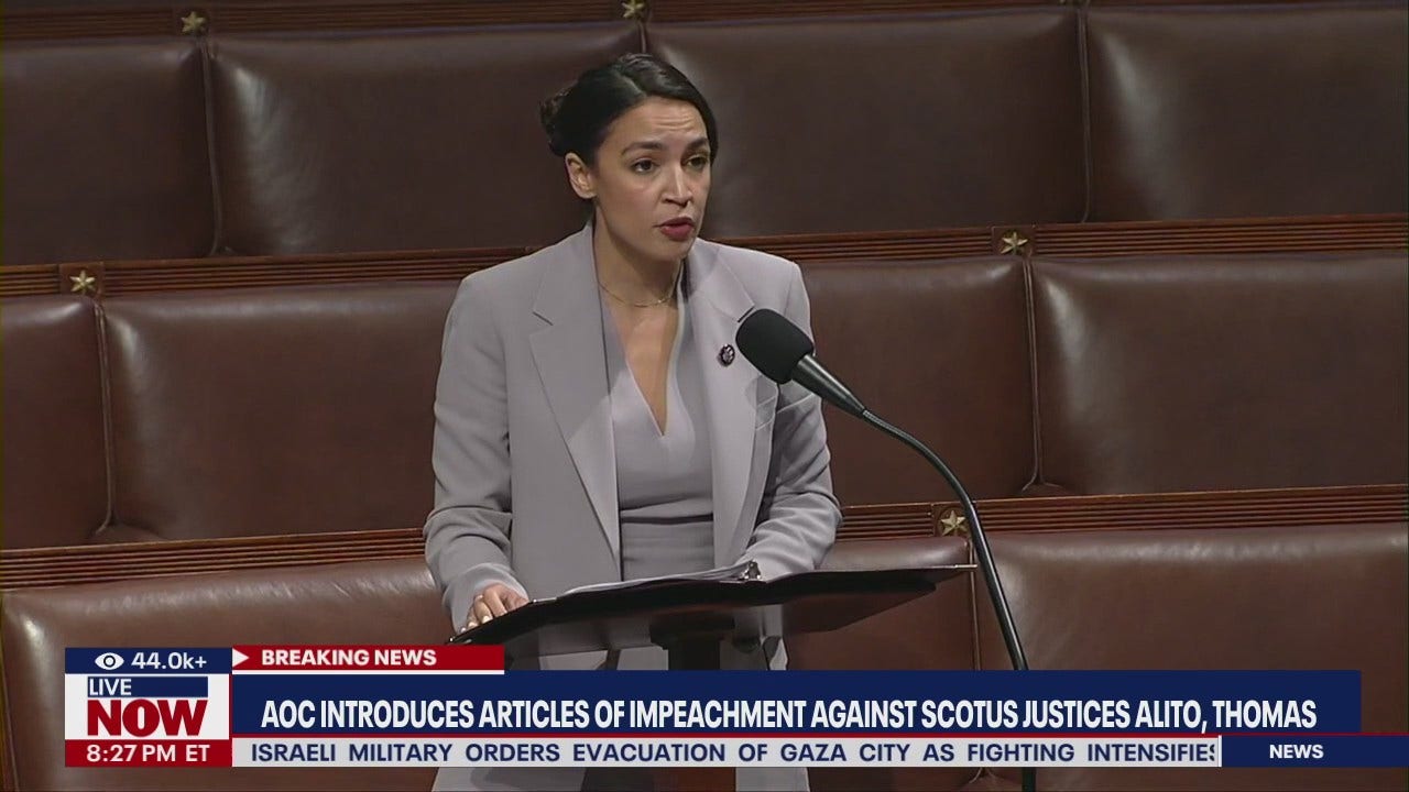 AOC files impeachment articles against SCOTUS justices | LiveNOW from FOX