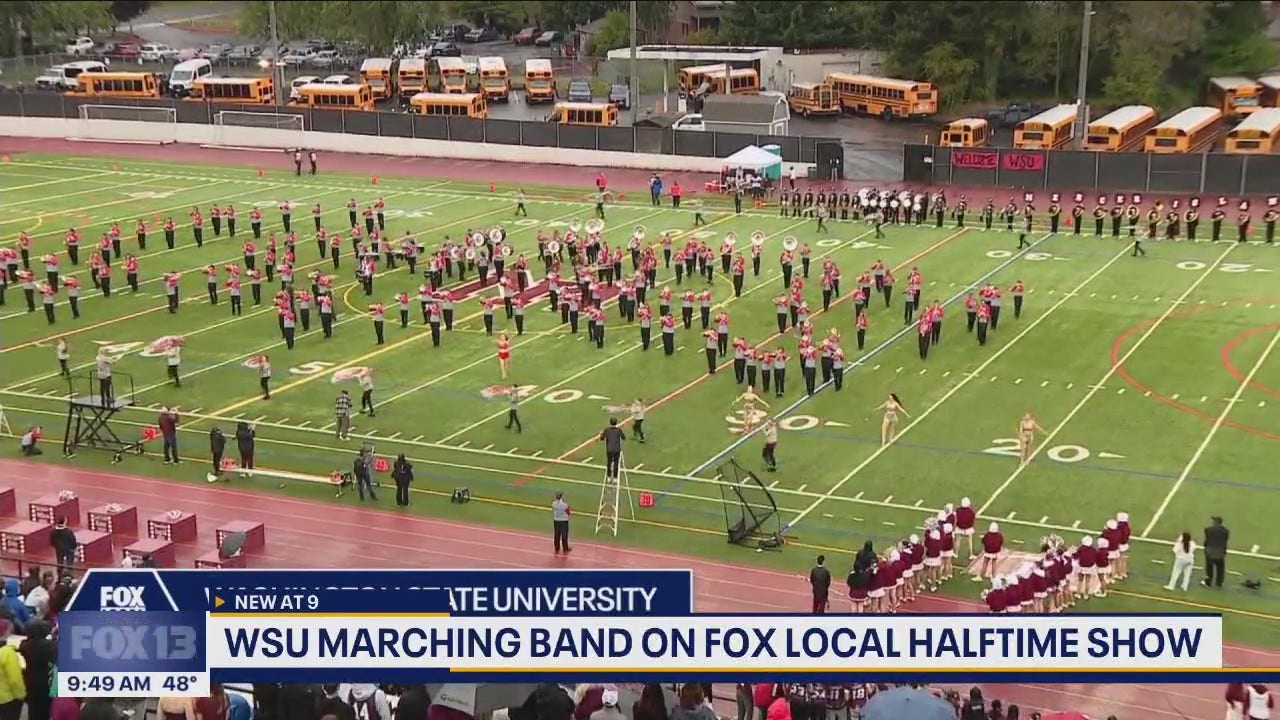 WSU Marching Band on FOX Local Halftime Show | FOX 13 Seattle