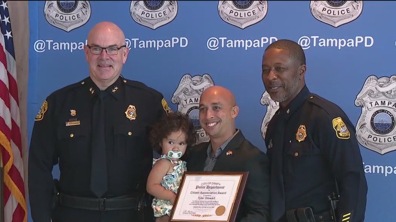 Tampa police award man for heroic actions | FOX 13 Tampa Bay