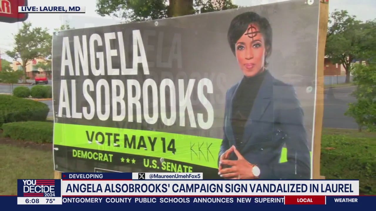 Angela Alsobrooks' campaign sign tagged with 'KKK' and crosshairs | FOX ...