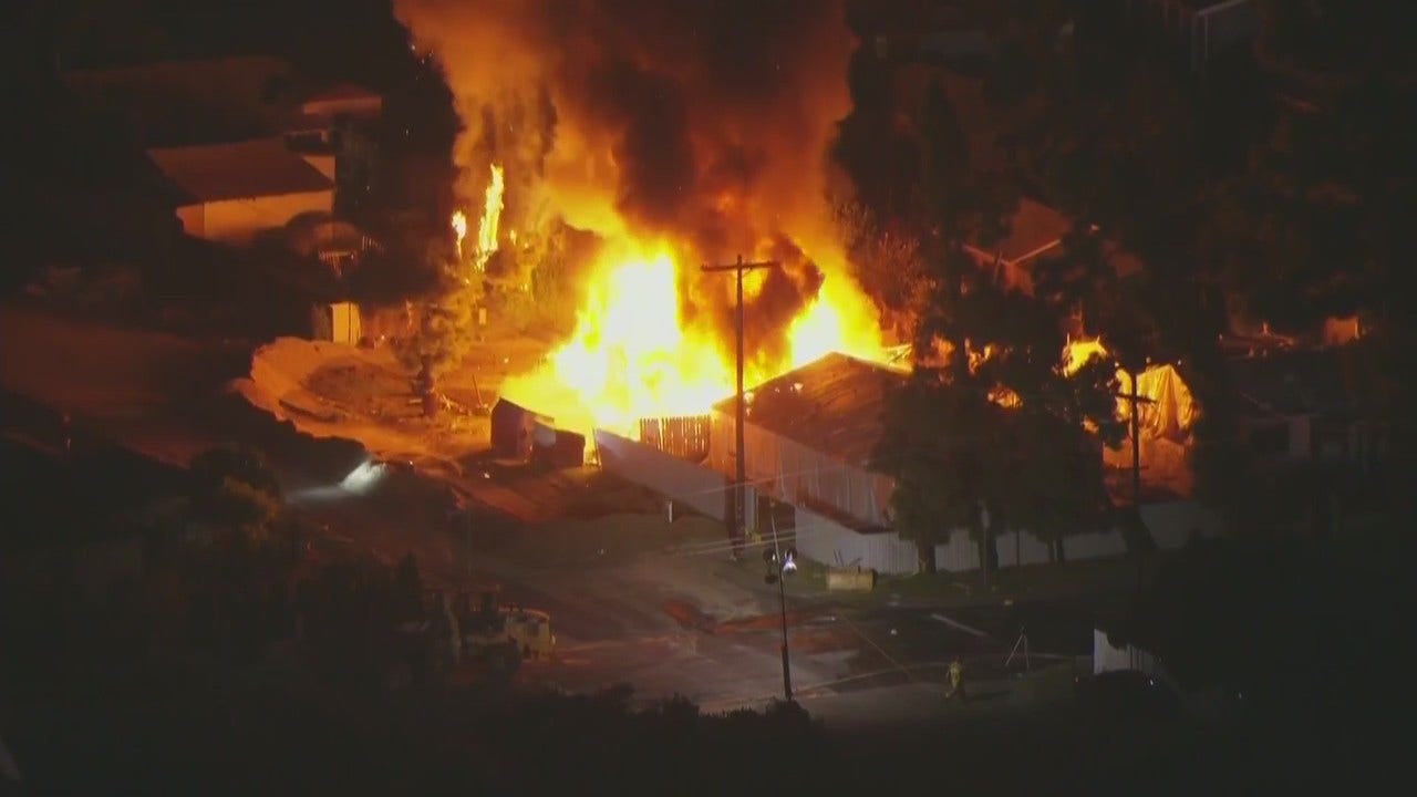 Pacoima explosion: Crews set fire to house filled in chemicals ...