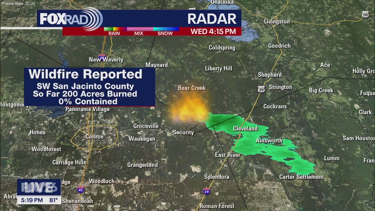 Houston weather: Wildfire in San Jacinto County | FOX 26 Houston