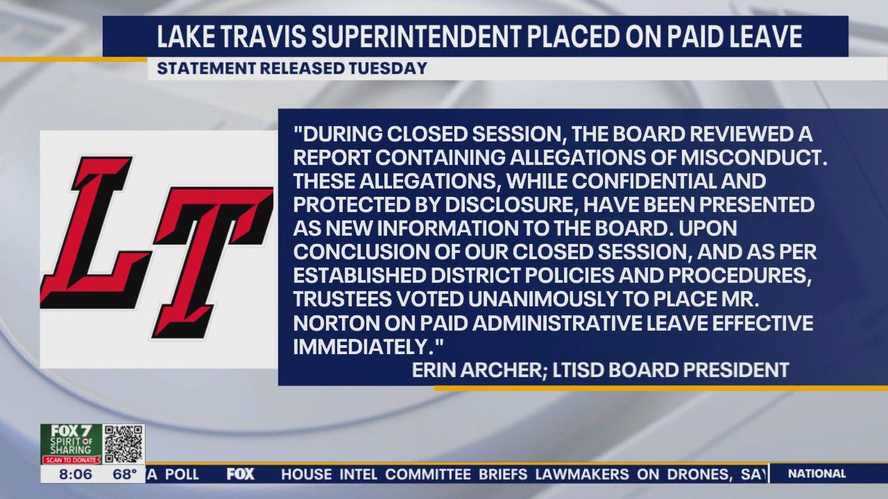LTISD superintendent on paid leave | FOX 7 Austin