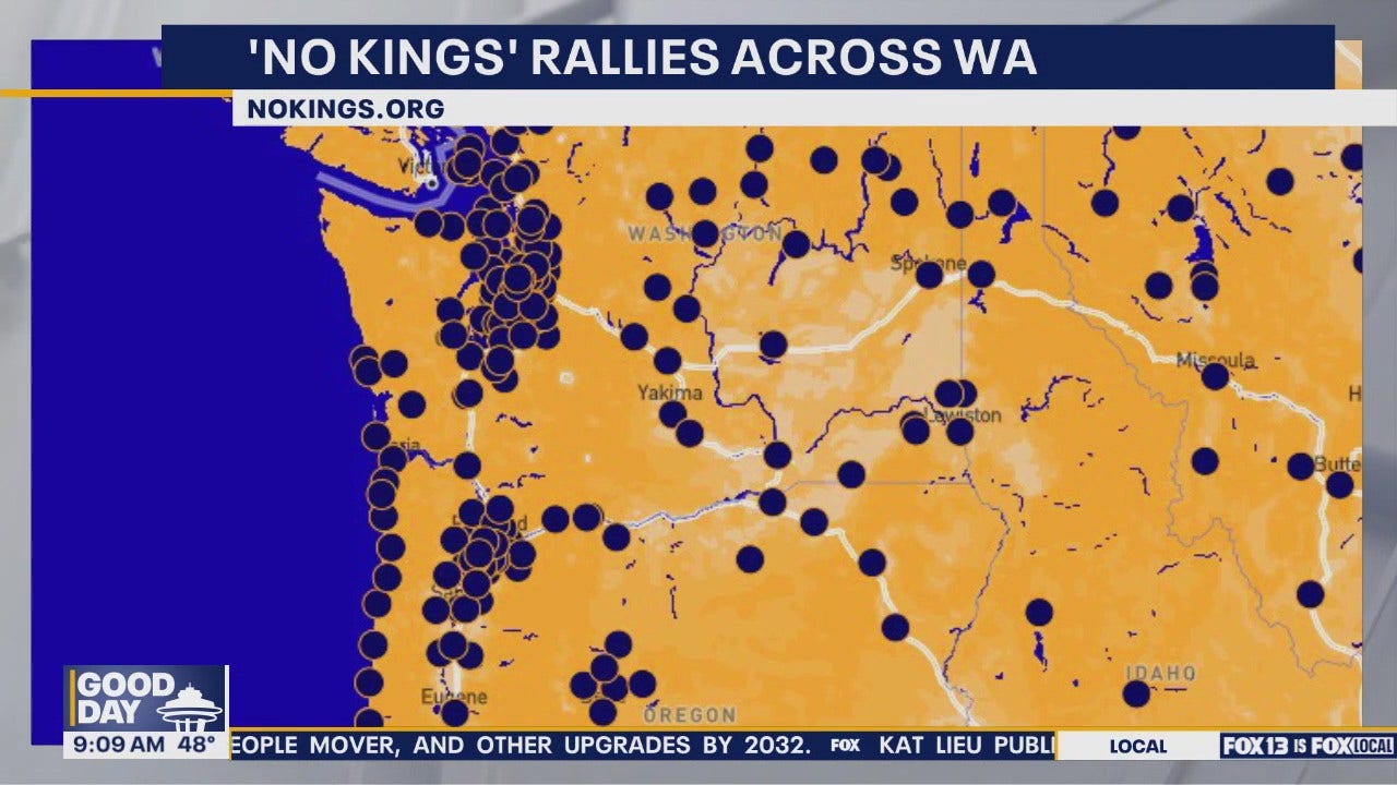 'No Kings' protests, rallies scheduled across WA on Saturday | FOX 13 ...