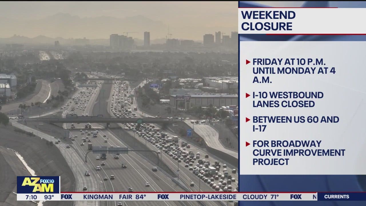 Phoenix weekend freeway closures (July 19-22) | FOX 10 Phoenix