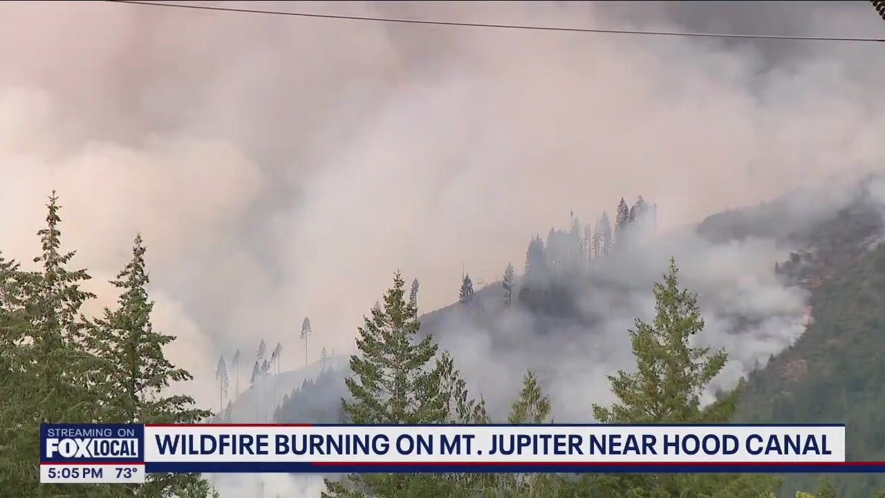Wildfire burning on Mt. Jupiter near Hood Canal | FOX 13 Seattle