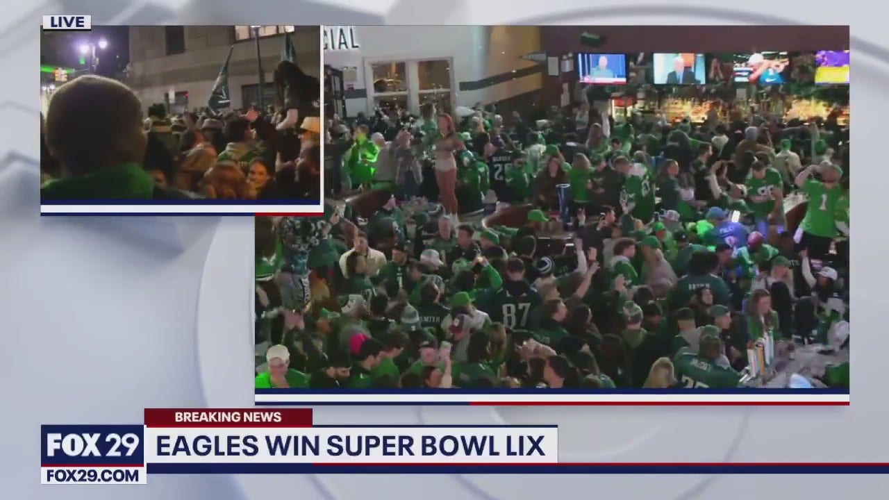 Xfinity Live! erupts in celebration as Eagles win Super Bowl LIX | FOX ...
