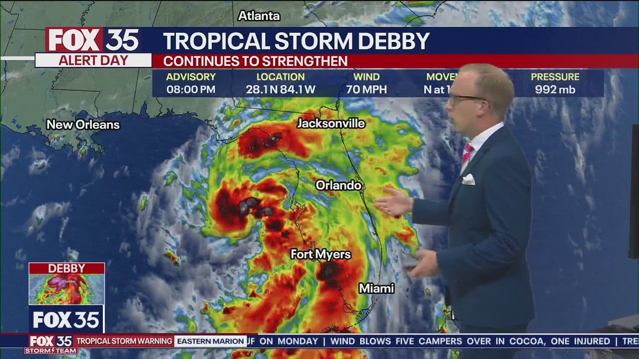 Tropical Storm Debby continues to strengthen | FOX 35 Orlando