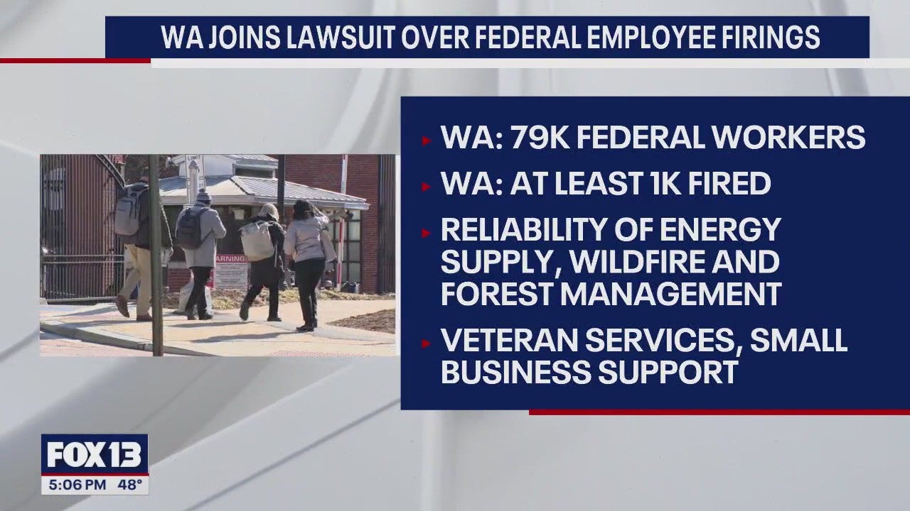 WA joins lawsuit over federal employee firings | FOX 13 Seattle