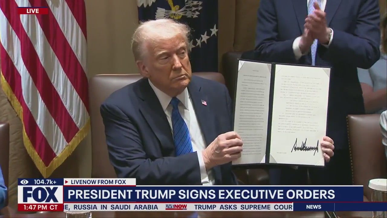 President Trump signs EOs, meets with ambassadors | LiveNOW from FOX