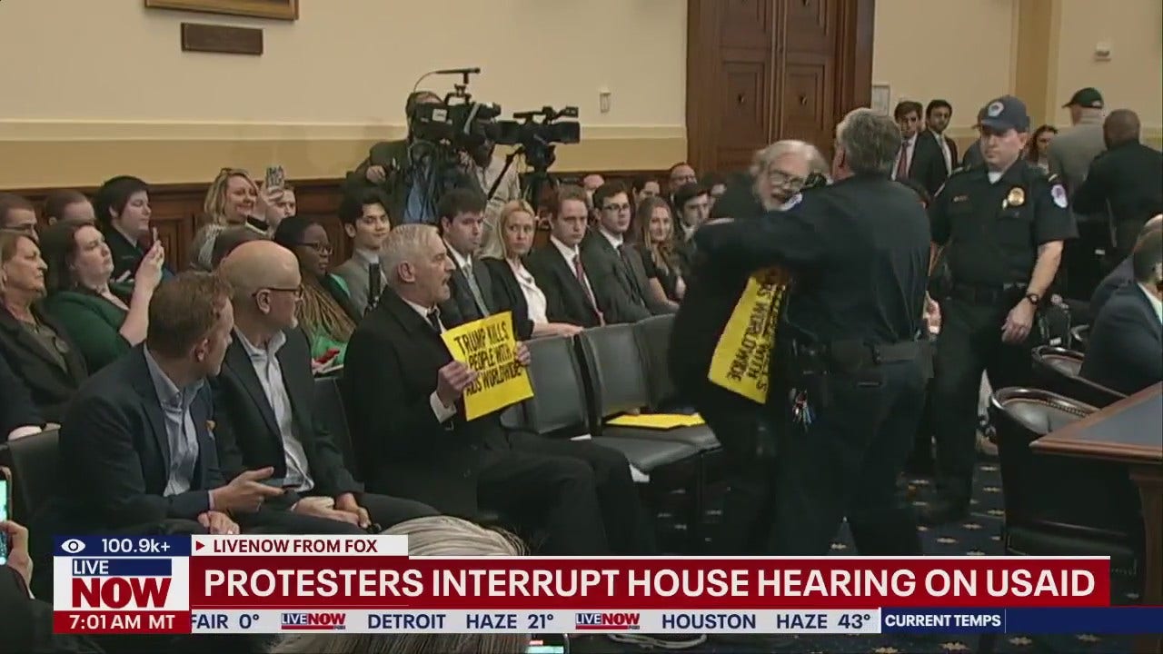 Protestors thrown out of USAID House hearing | LiveNOW from FOX