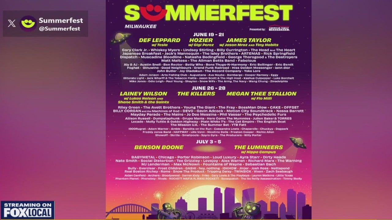 Summerfest reveals lineup for 2025 | FOX6 Milwaukee