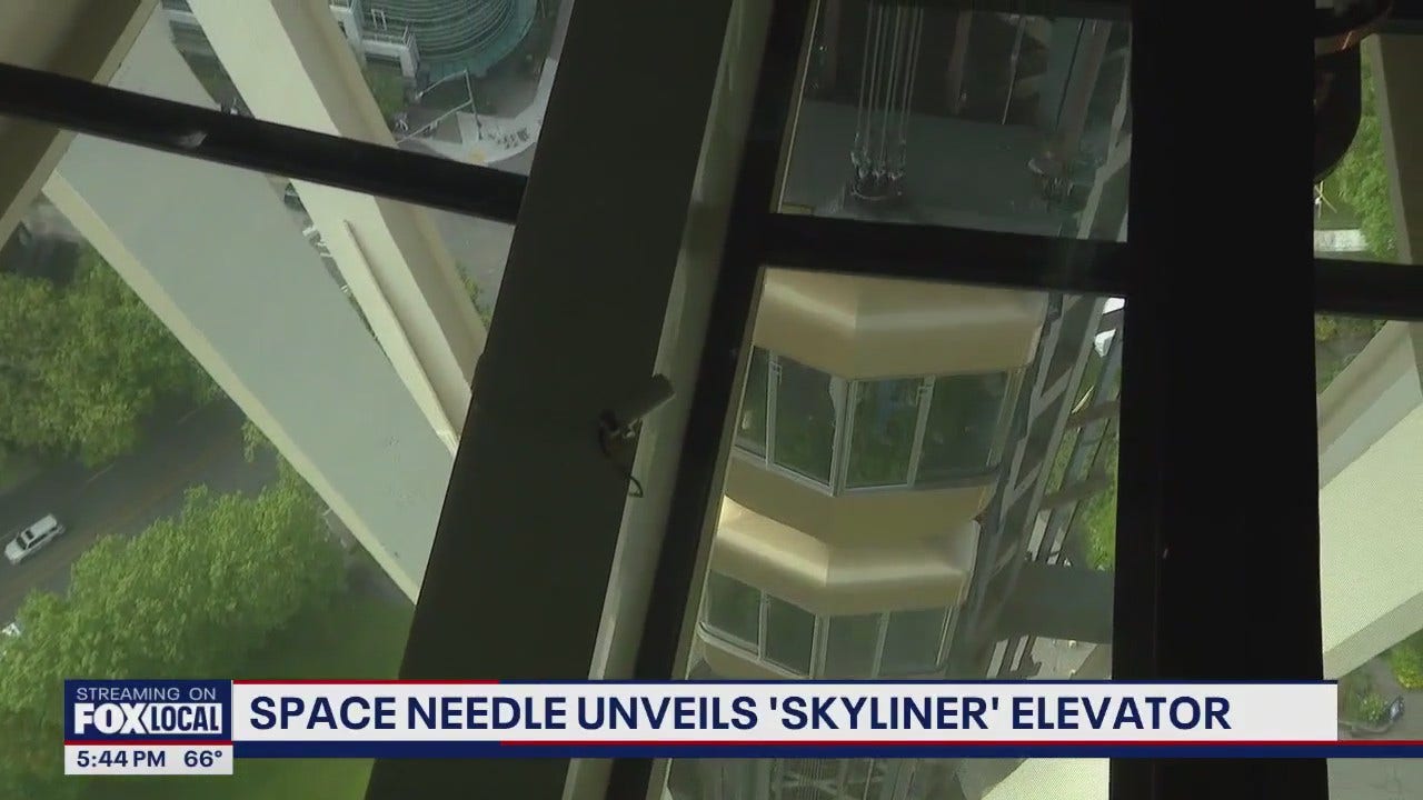 New Seattle Space Needle 'Skyliner' double-decker elevator lifts off ...