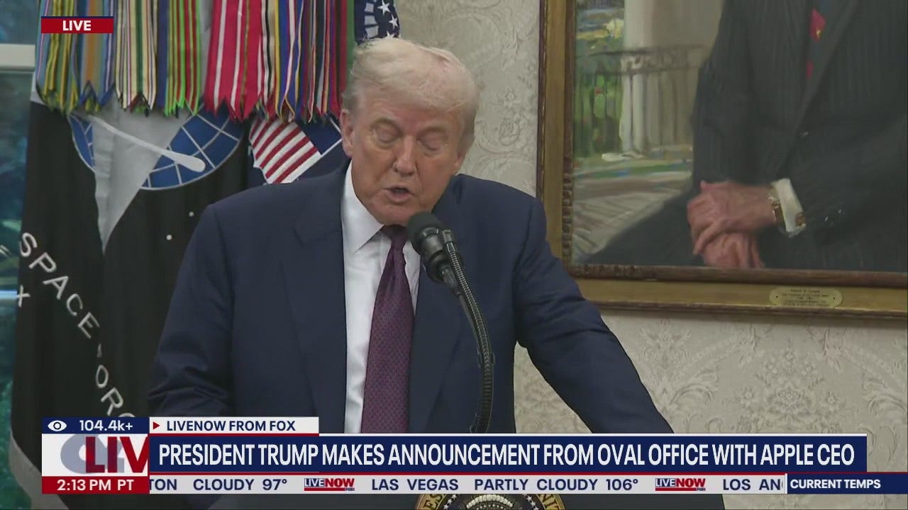 Trump, Apple CEO Cook on manufacturing announcement | LiveNOW from FOX