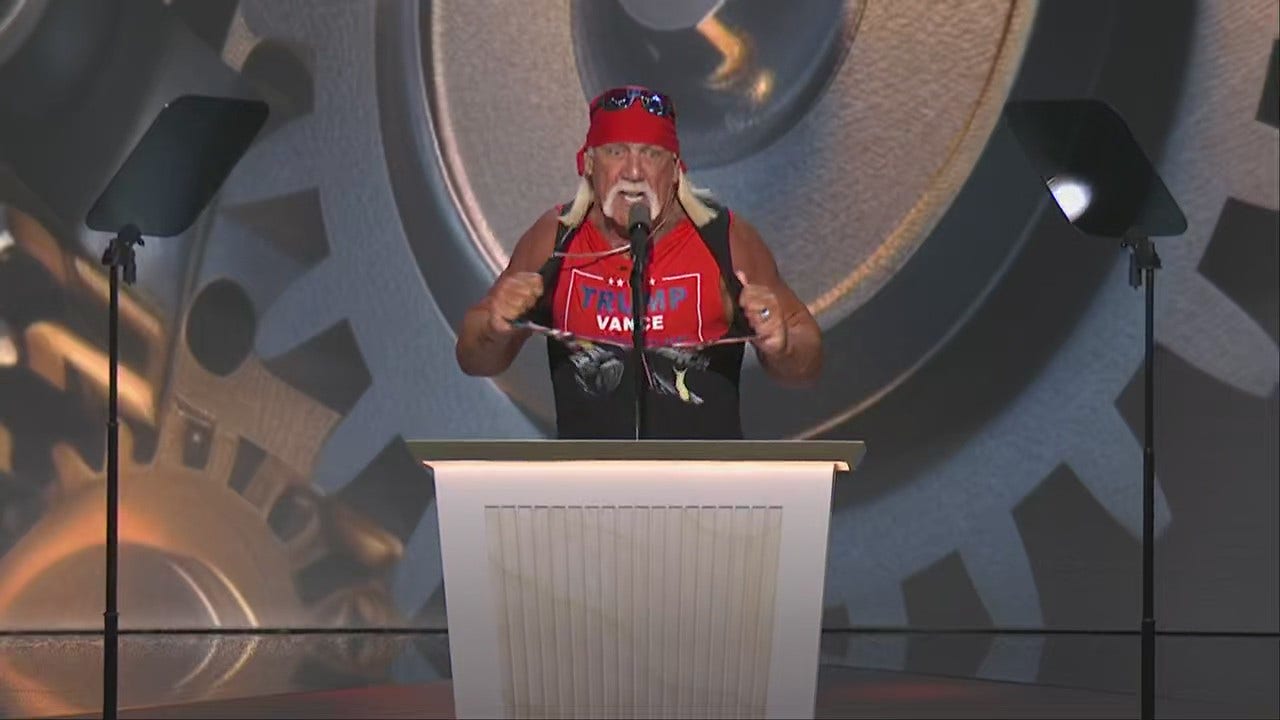Hulk Hogan 'hulks up' at 2024 RNC for Trump | FOX 5 Atlanta