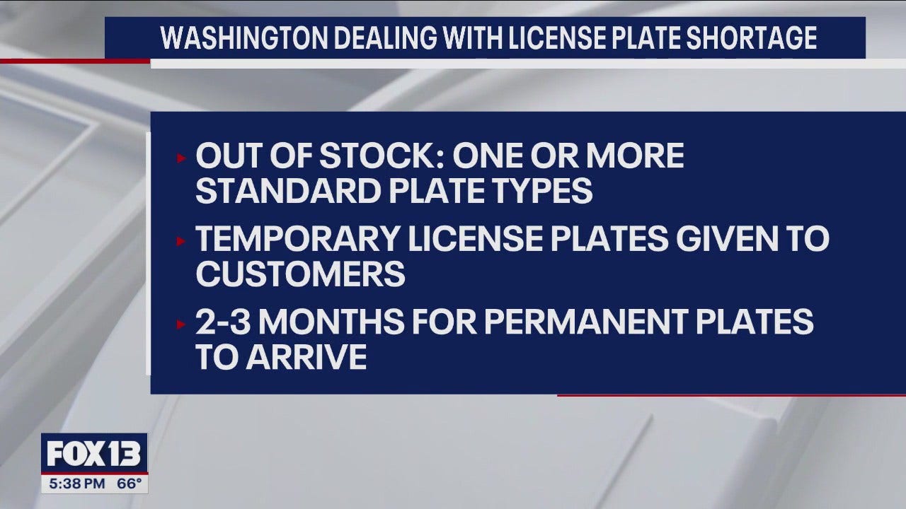 WA DOL announces license plate shortage | FOX 13 Seattle