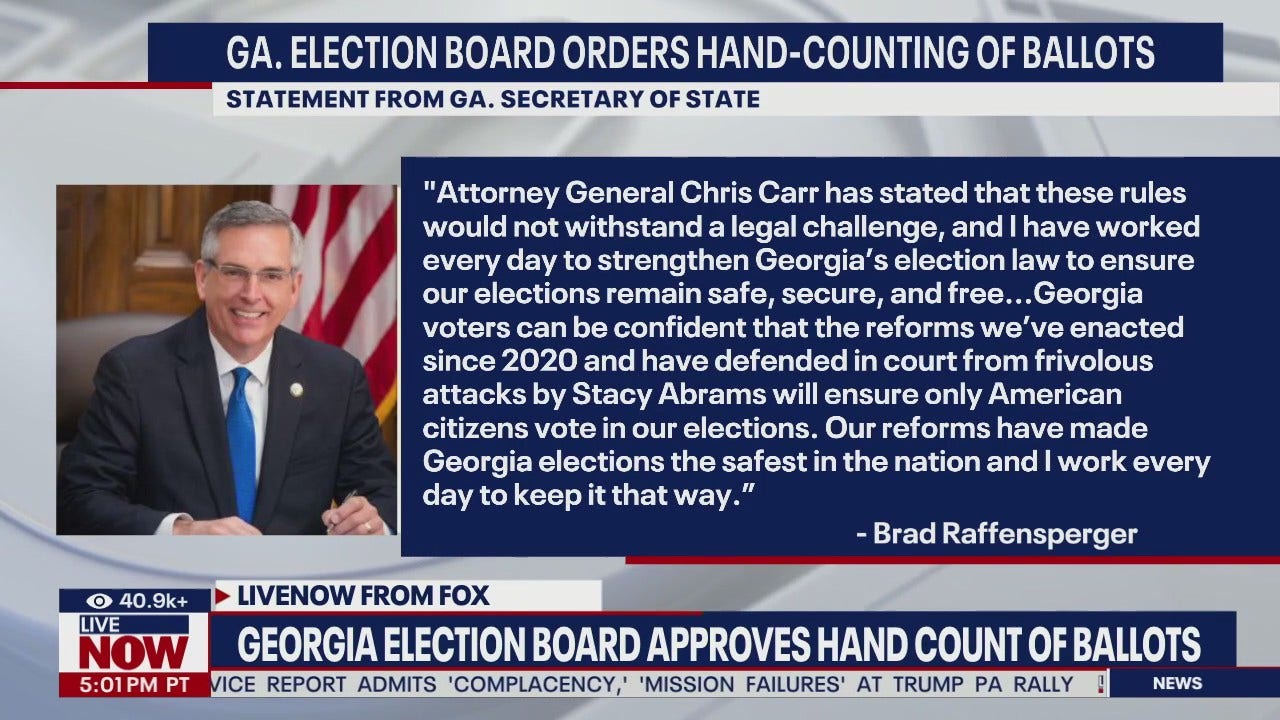 GA election board orders hand-counting of ballots | LiveNOW from FOX