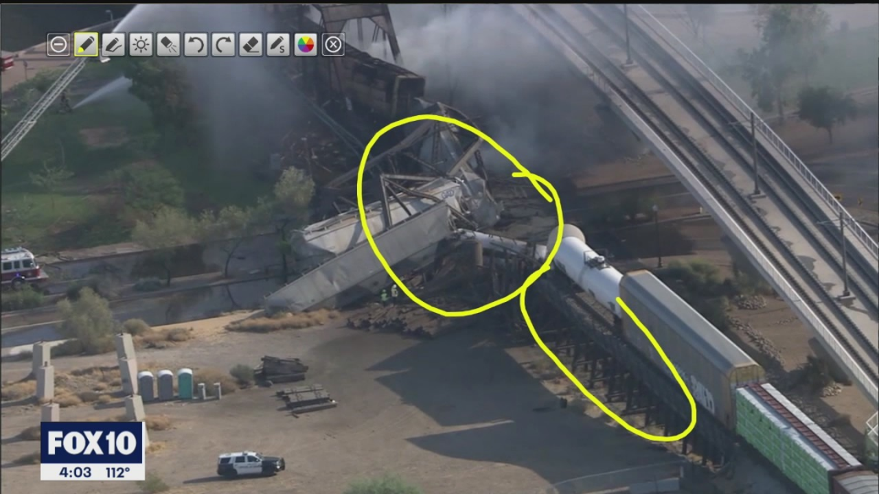Frame by frame: Train derailment at Tempe Town Lake | FOX 10 Phoenix