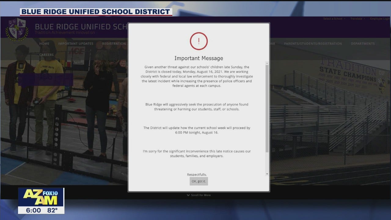 Blue Ridge Unified School District campuses remain closed due to ...