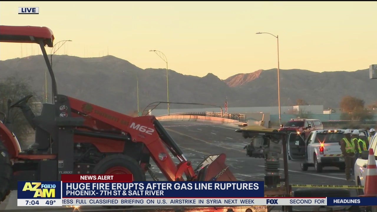 Massive gas line fire extinguished in Phoenix | FOX 10 Phoenix