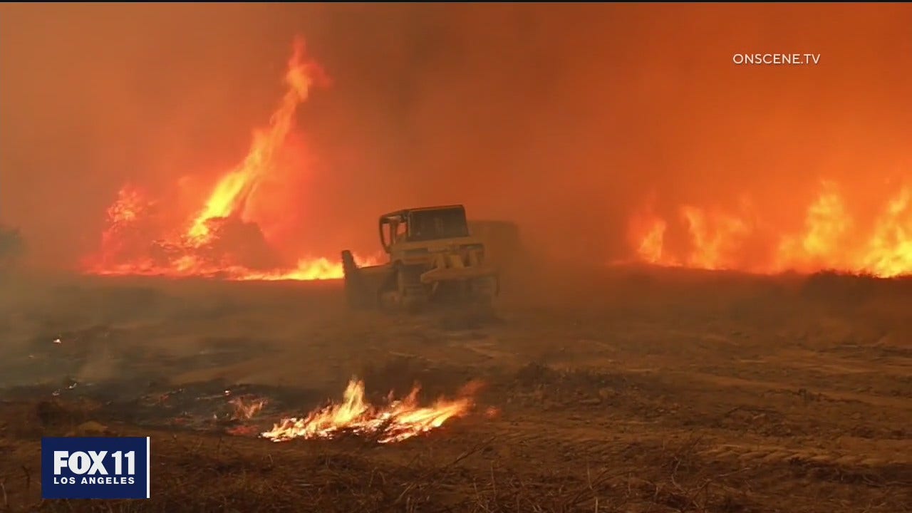 Crews continue to battle massive fire in Yucaipa | FOX 11 Los Angeles
