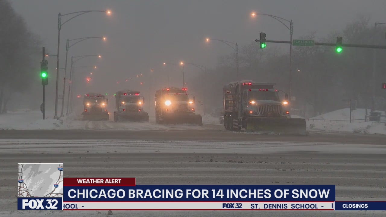 Winter storm wreaking havoc across Chicago area, foot of snow possible