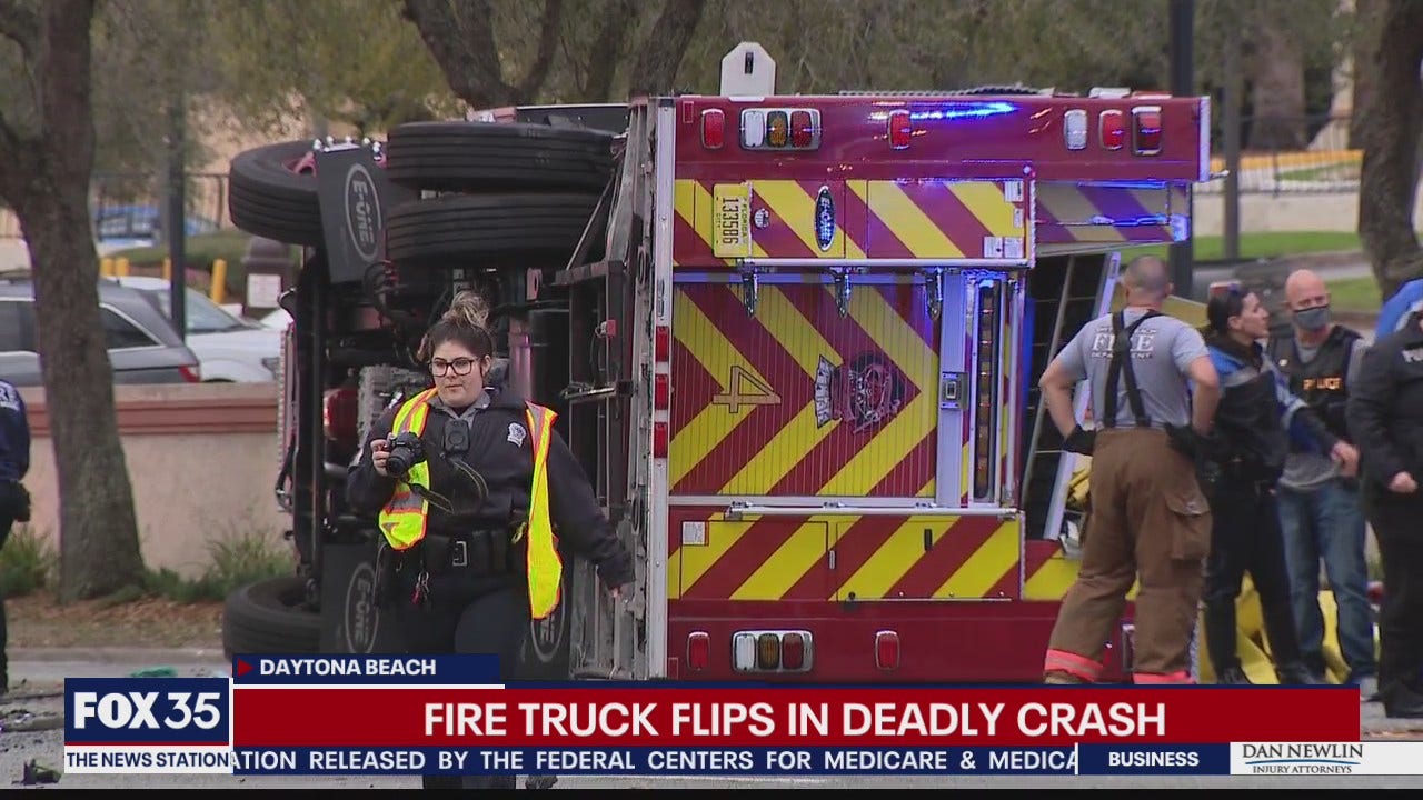 Fire truck overturns in deadly crash | FOX 51 Gainesville