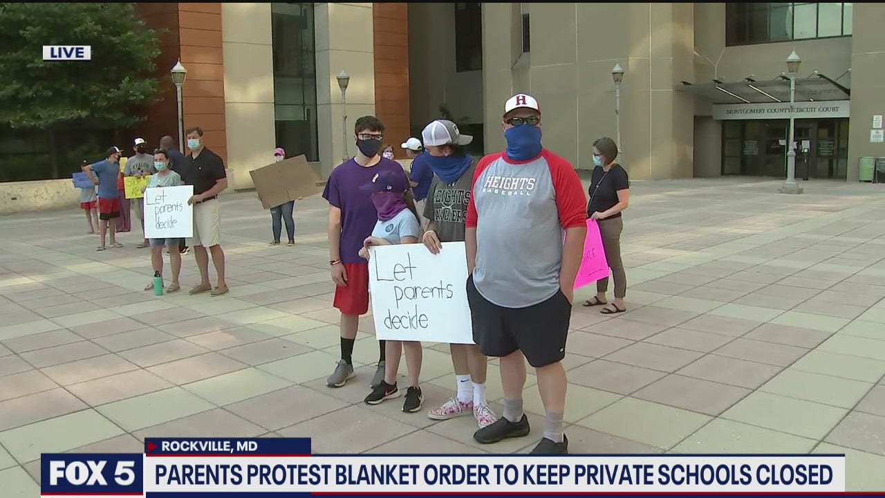 Parents protest blanket order to keep private schools closed