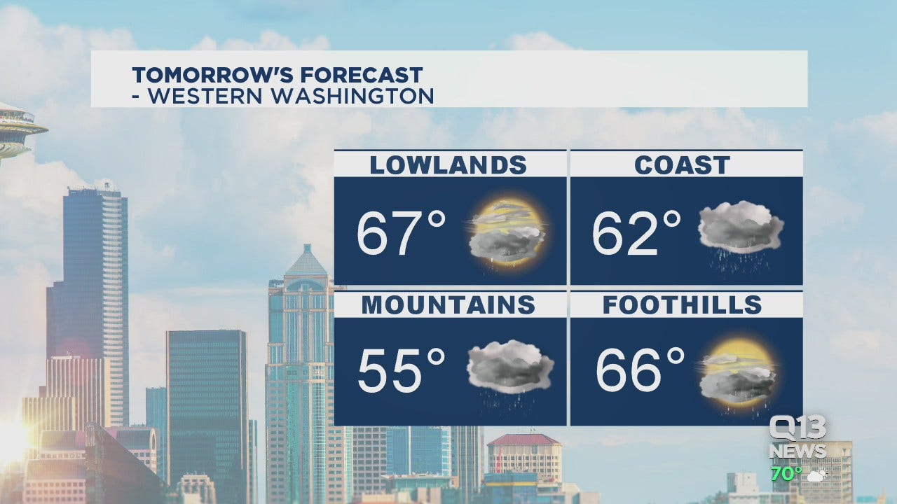 Q13 Weather forecast for Monday evening | FOX 13 Seattle