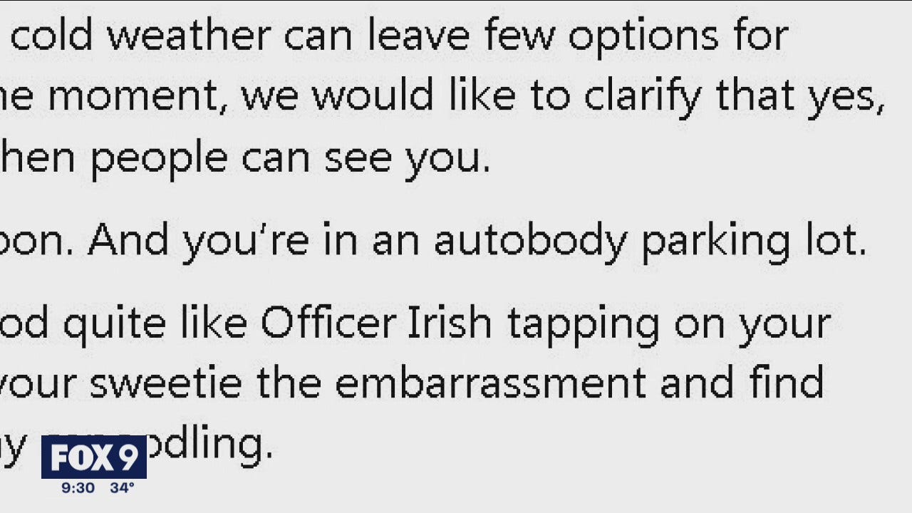 Police reminder: Stop ‘canoodling’ in busy parking lots | FOX 9 ...