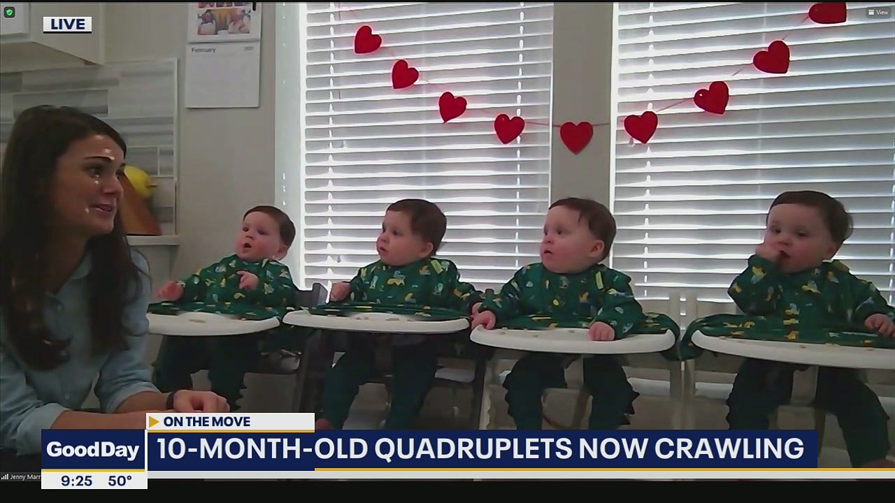 North Texas identical quadruplets now crawling | FOX 4 Dallas-Fort Worth