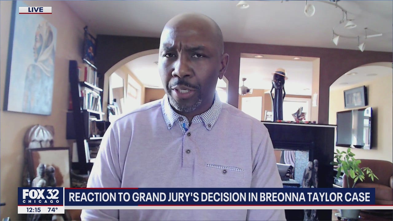 Dwayne Bryant reacts to the grand jury's decision in the Breonna Taylor ...