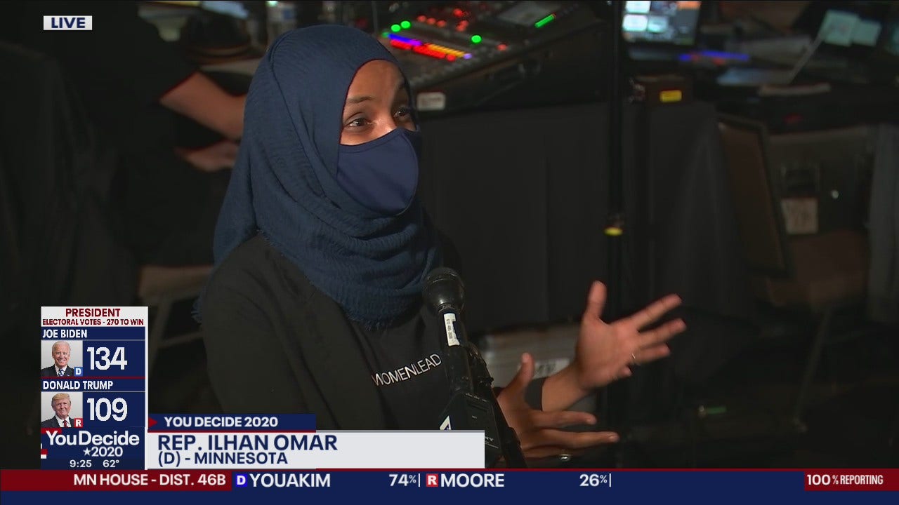 Rep. Omar reacts after winning race for Minnesota's 5th Congressional ...