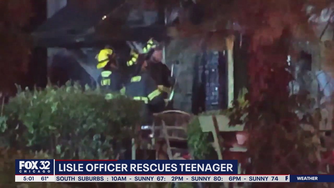 Lisle police officer rushes into burning home to save trapped boy | FOX ...