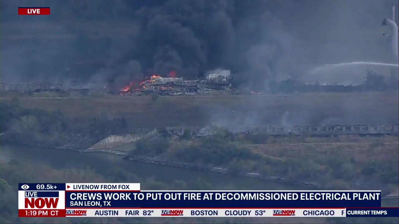 UPDATE: Fire continues to burn at TX power plant | LiveNOW from FOX