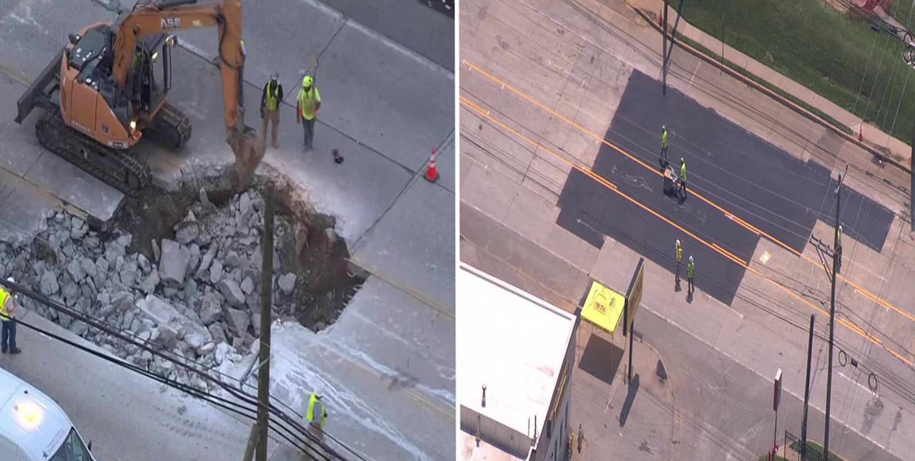 Stretch of Route 202 shut down again after sink hole repairs fail ...