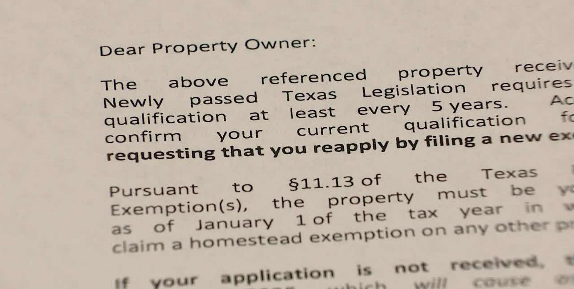 Tarrant County tries to clear up homestead exemption law change ...