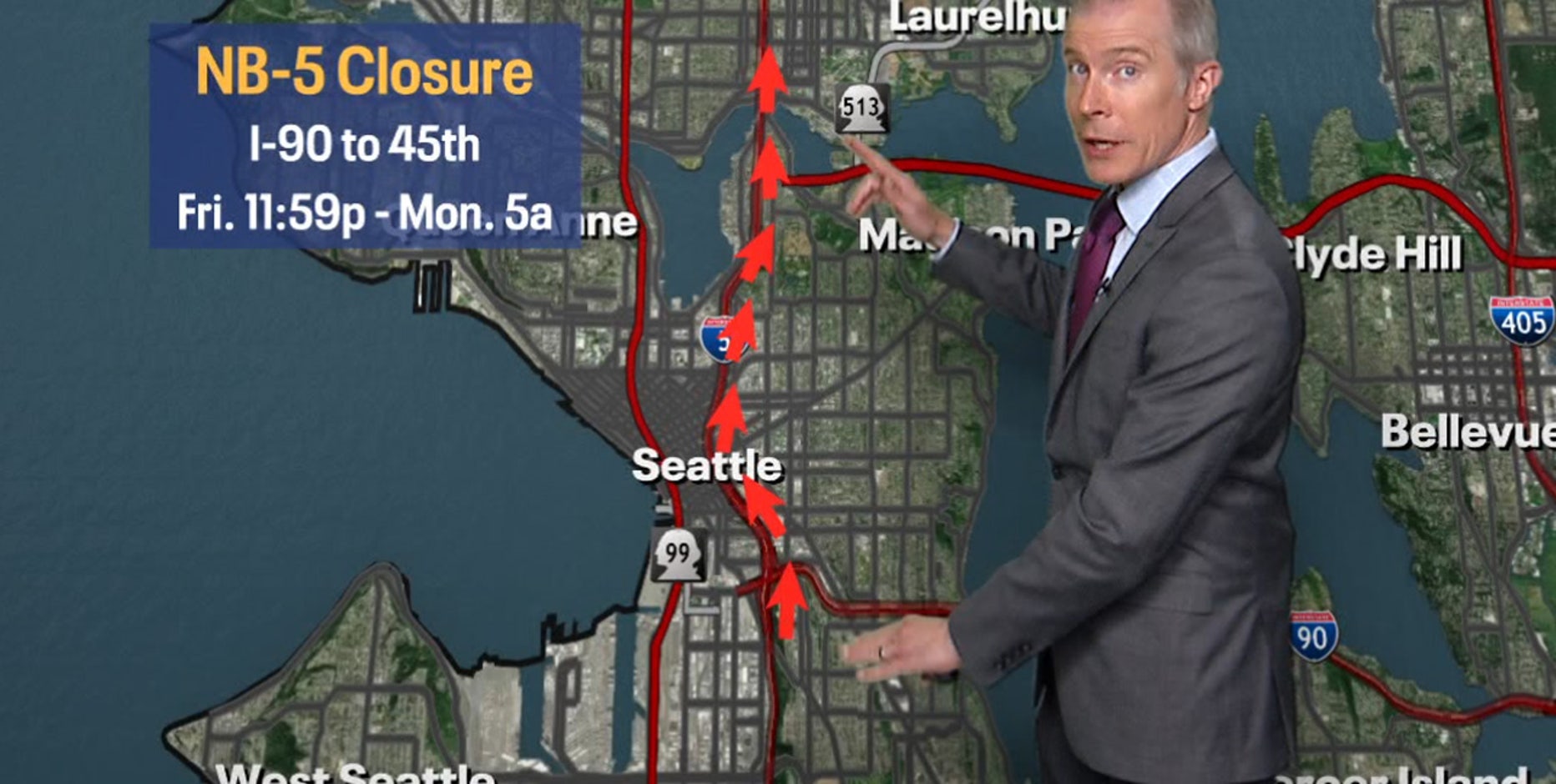 Northbound I-5 fully closed in Seattle this weekend | FOX 13 Seattle